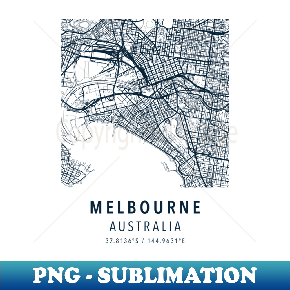 melbourne simple map - PNG Transparent Sublimation Design - | Inspire ...