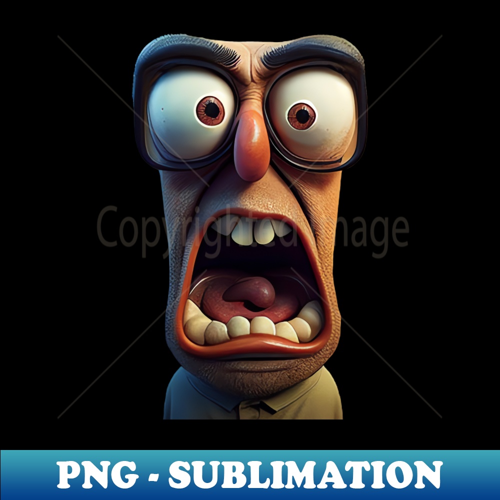 Screaming Man with big Eyes - Digital Sublimation Download F | Inspire ...