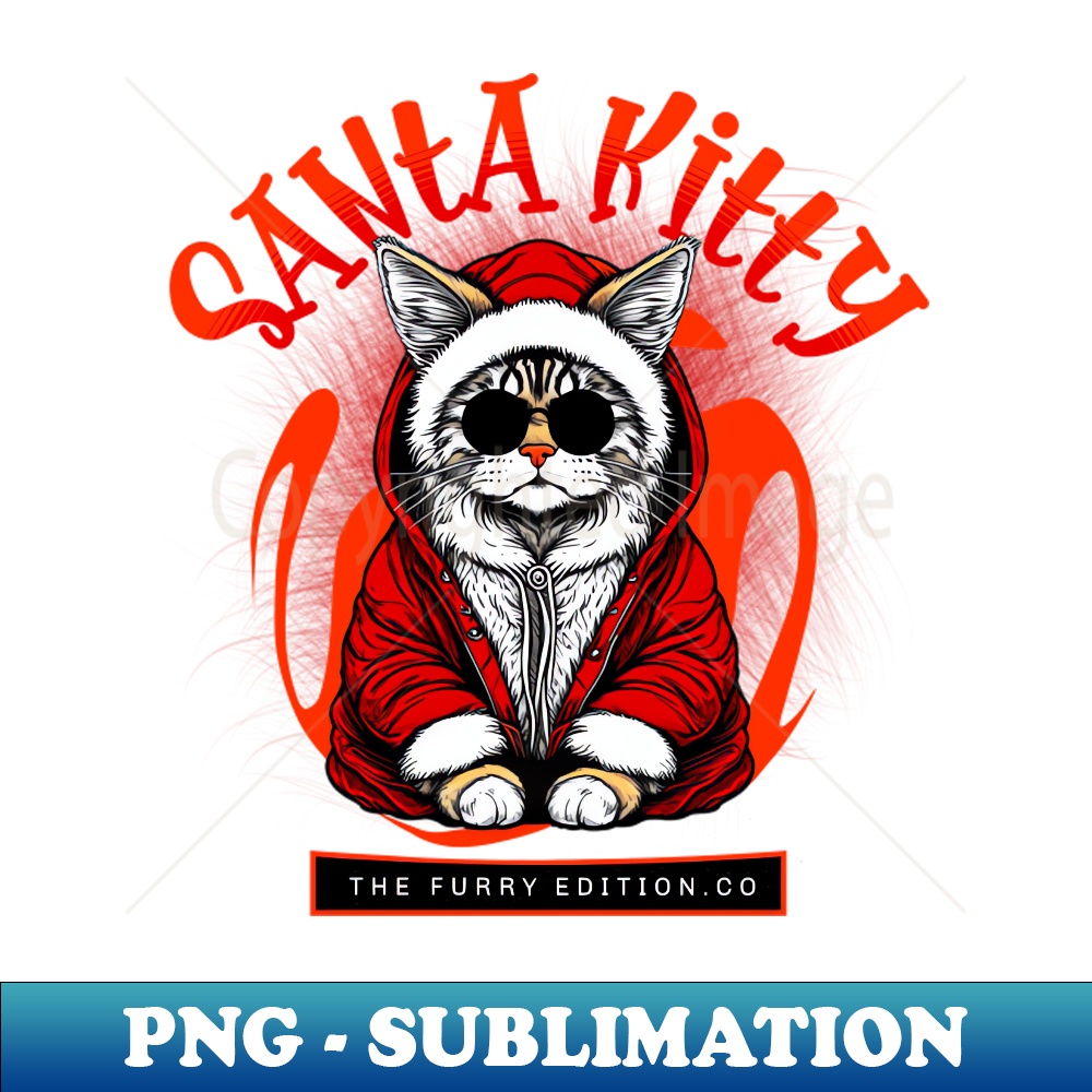 Santa kitty - PNG Transparent Digital Download File for Subl - Inspire ...