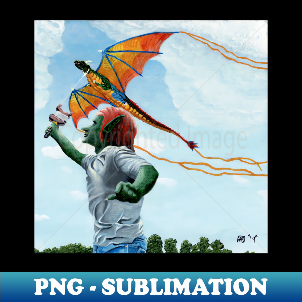 Goblin Flying Dragon Kite Realistic Art - Exclusive PNG Subl | Inspire ...