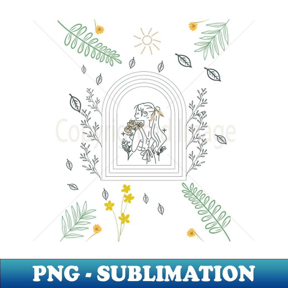 Art outline princess flower - Sublimation-Ready PNG File - U | Inspire ...