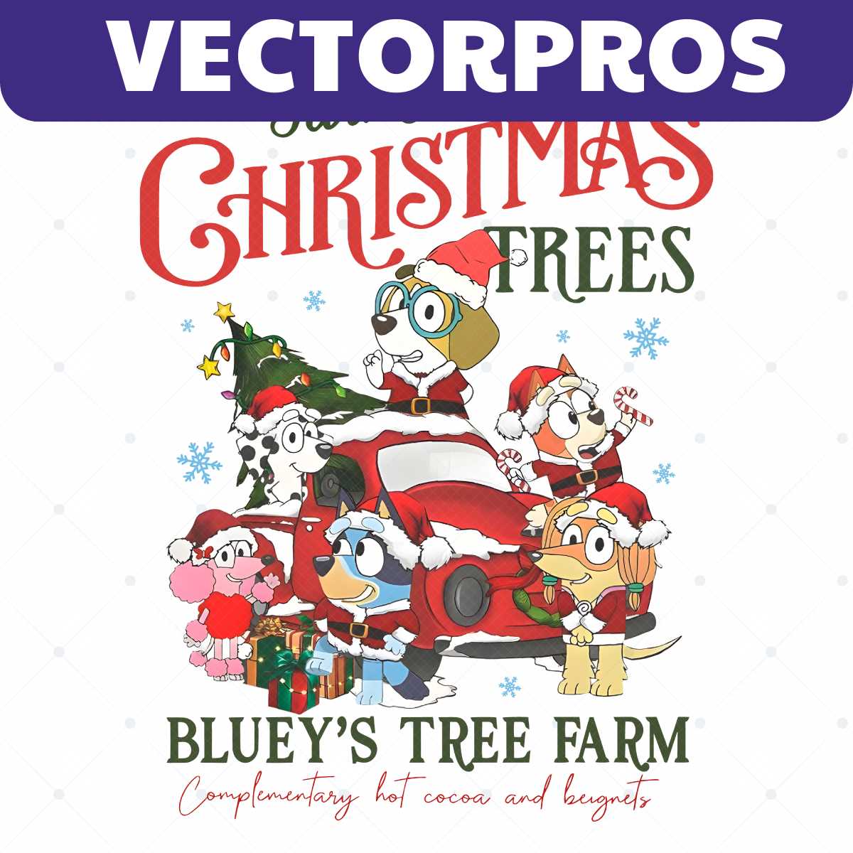 Farm Fresh Christmas Tree Bluey Tree Farm PNG File | Inspire Uplift