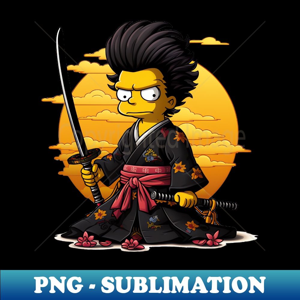 Samurai Cartoon Art - Unique Sublimation PNG Download - Enha - Inspire ...