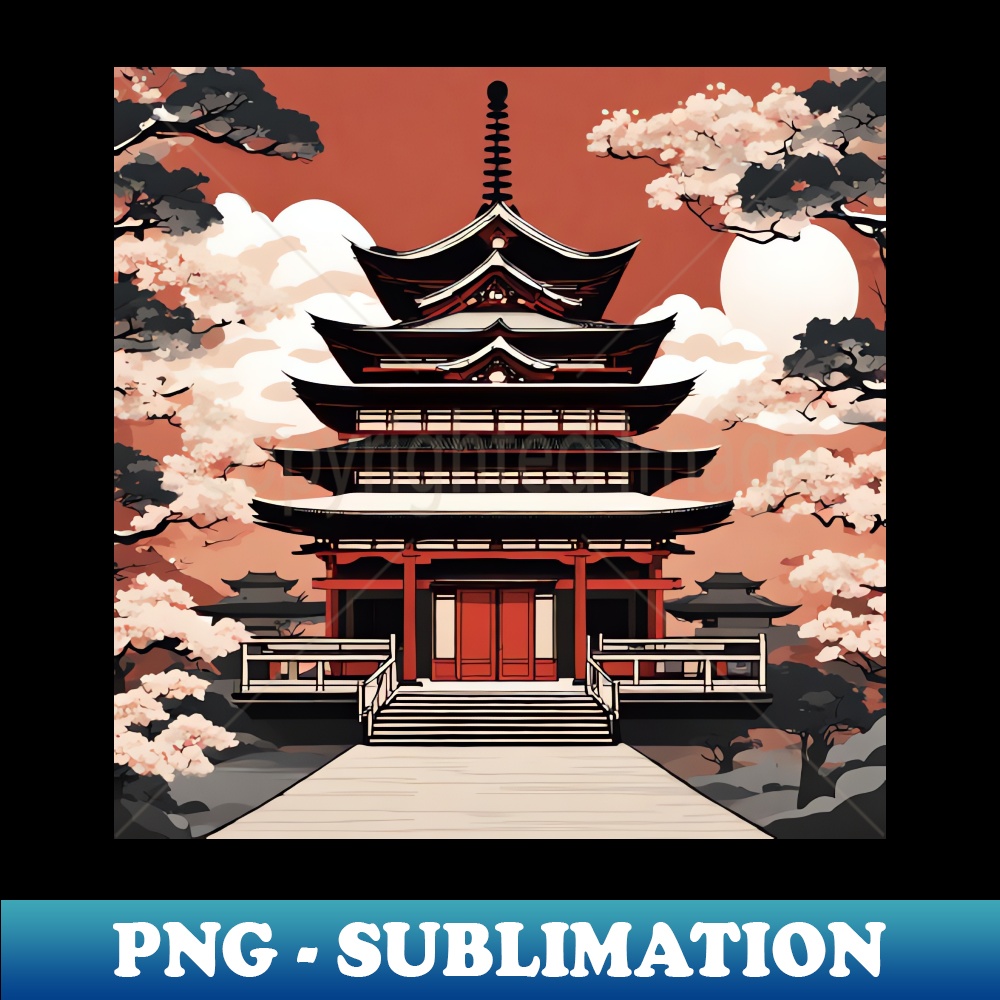 beautiful Japanese temple art - Premium Sublimation Digital - Inspire ...