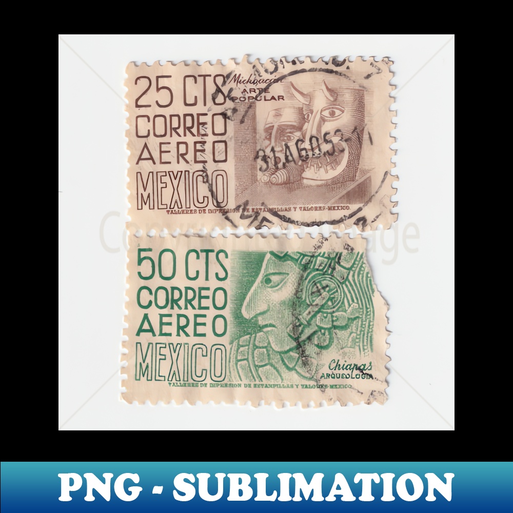 Mexican Stamps 1950 - High-Quality PNG Sublimation Download | Inspire ...