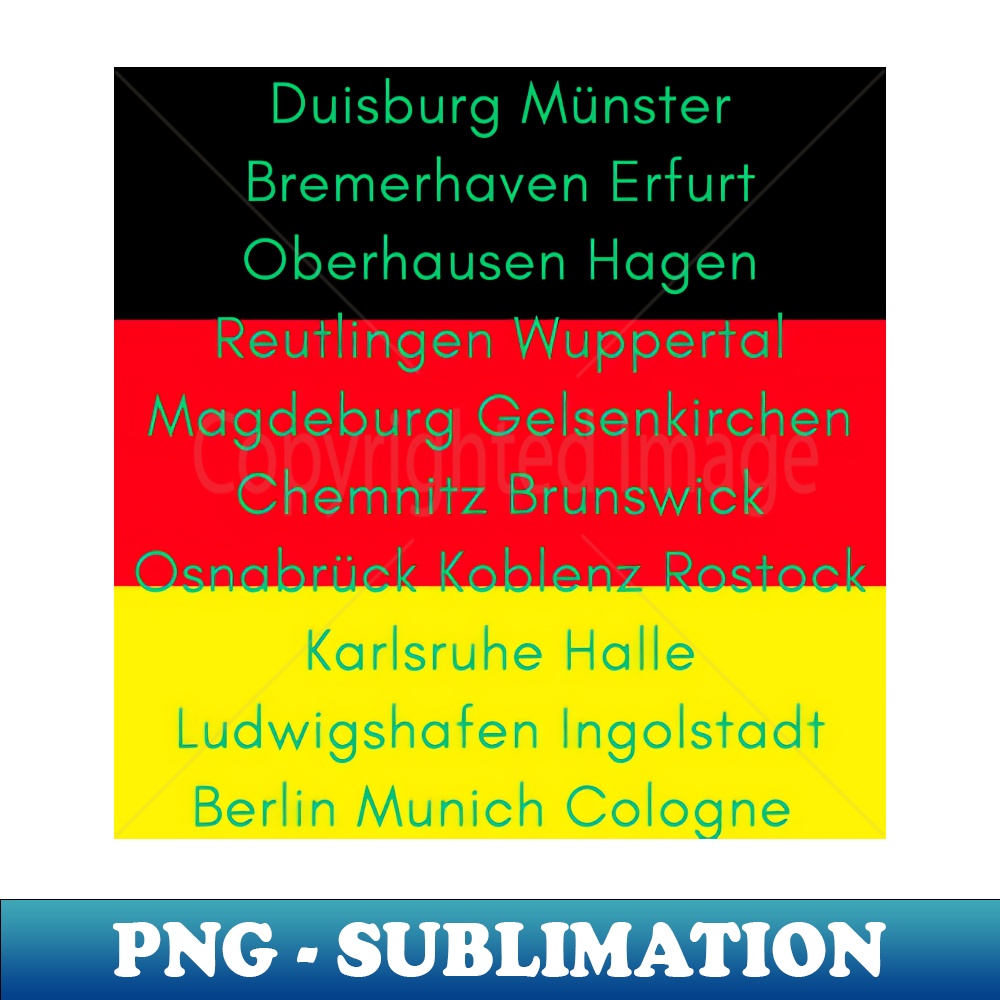 German Flag with Cities II - Instant Sublimation Digital Dow | Inspire ...