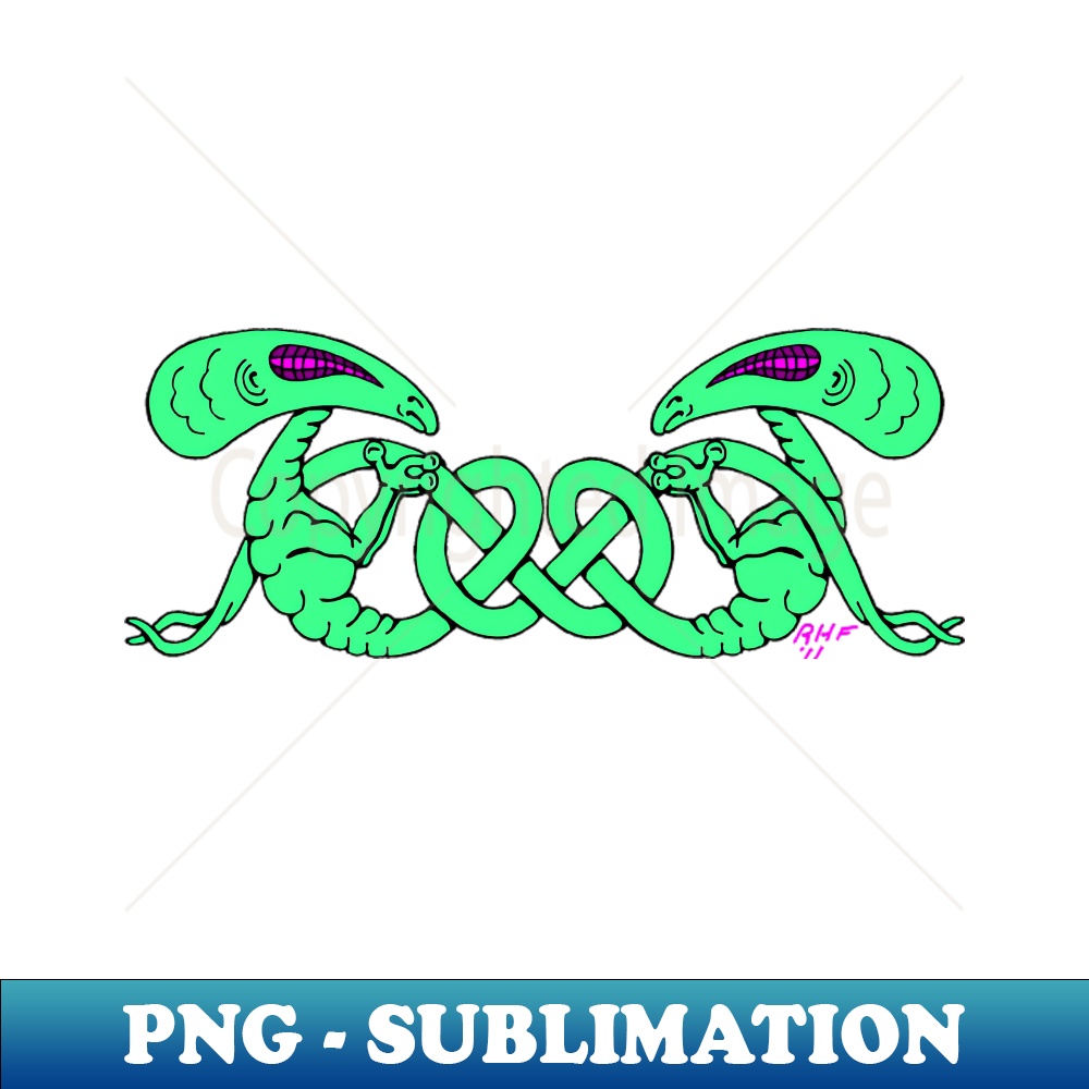Aliens Entwined Aliens and Celtic Knot - Vintage Sublimation | Inspire ...