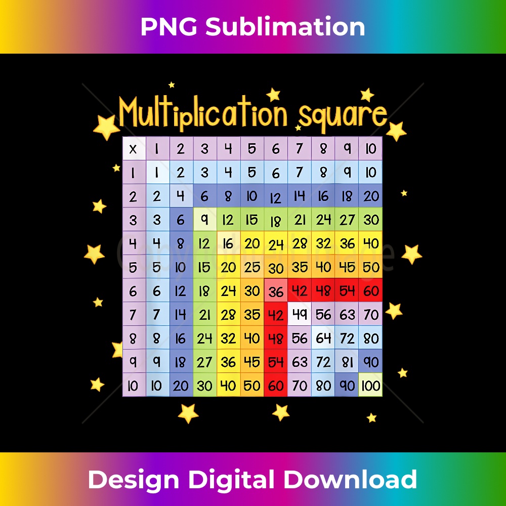 Multiplication Square Table Fun Math Chart Kids Teacher Gift | Inspire ...