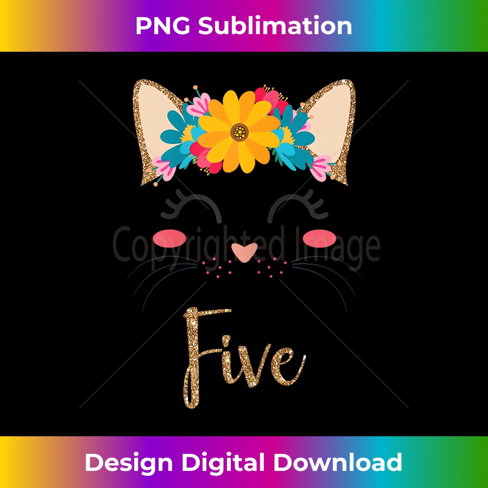 Kids Girl 5th Birthday Gift, Cat Kitty Fifth Birthday - Time | Inspire ...