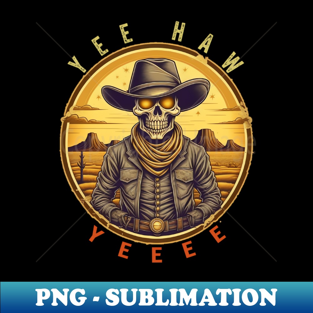 Skeleton yee haw desert ghost cowboy with gun Halloween - Pr | Inspire ...