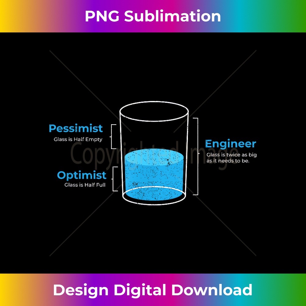 Funny Optimist Pessimist Engineer Water Glass - Sleek Sublim | Inspire ...