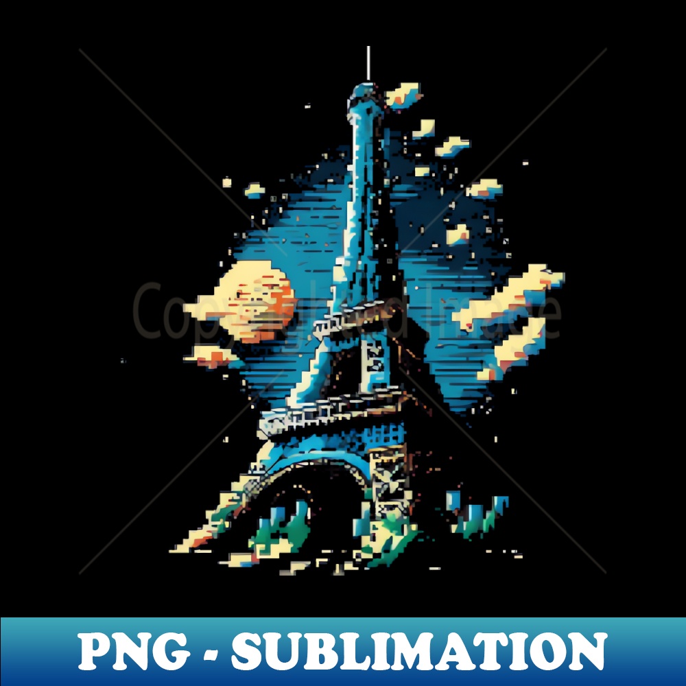 Eiffel Tower Pixel Art - PNG Sublimation Digital Download - | Inspire ...