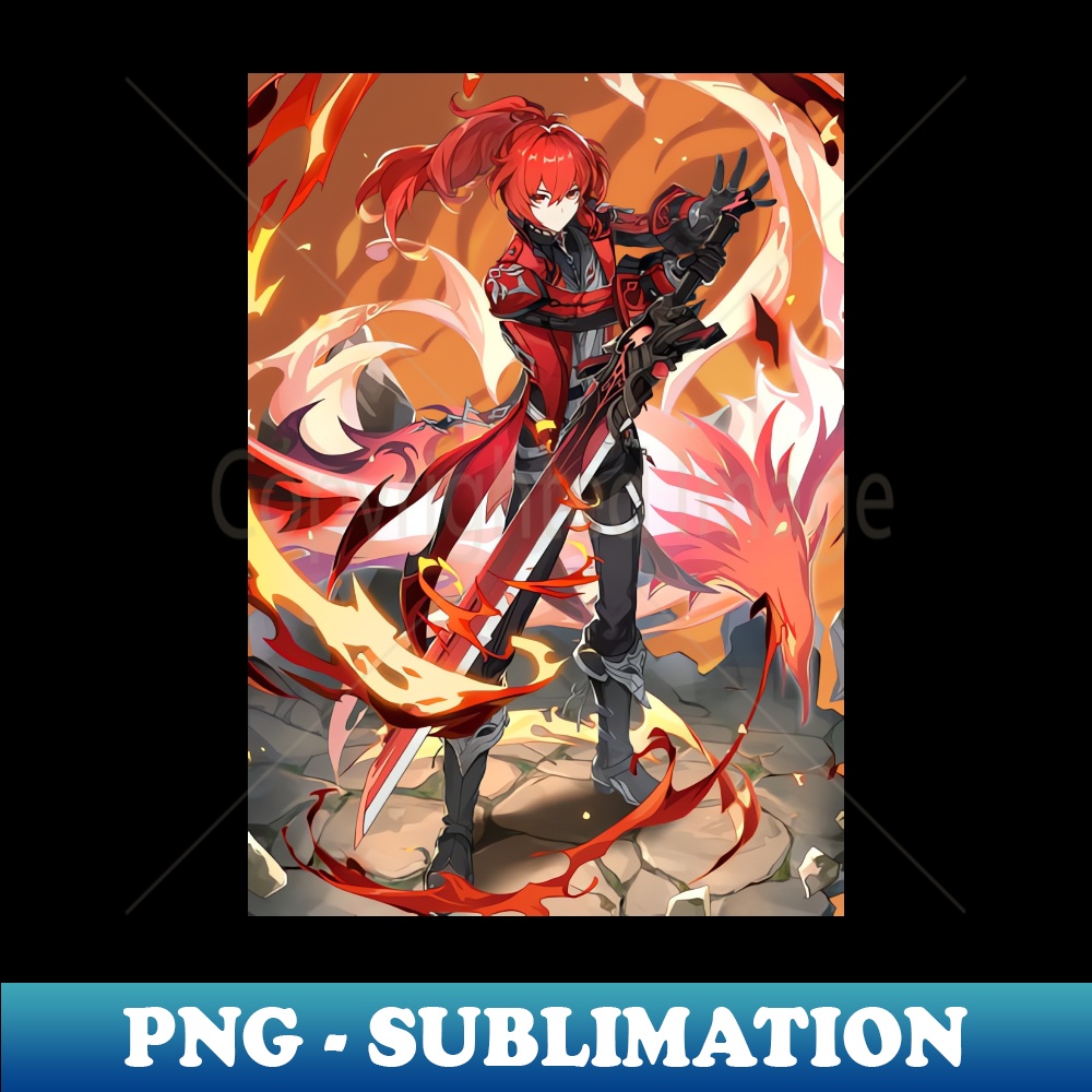 Diluc Genshin Impact - Sublimation-Ready PNG File - Add a Fe | Inspire ...