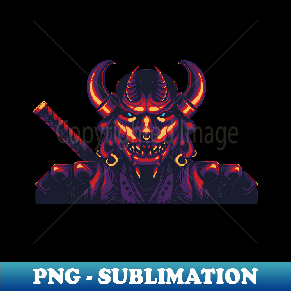 Pixel Demon Samurai - PNG Transparent Digital Download File - Inspire ...