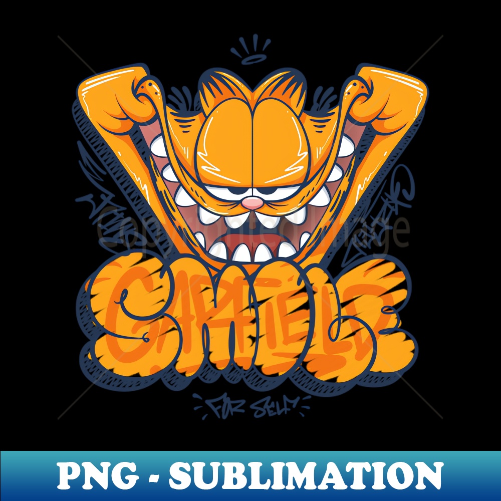 Garfield Fanart Cartoon - SMILE Graff - PNG Sublimation Digi | Inspire ...