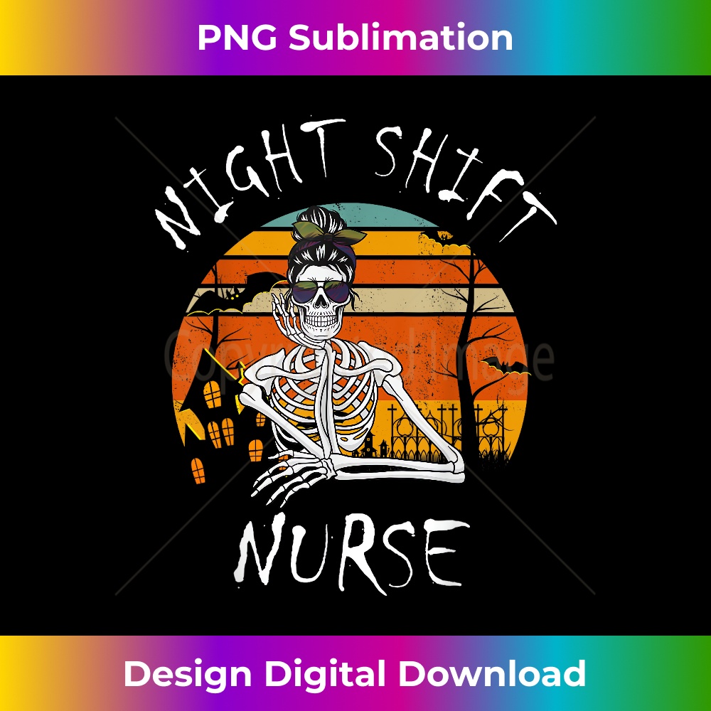 Funny Night Shift Nurse Skeleton Halloween RN Nurses Women - | Inspire ...