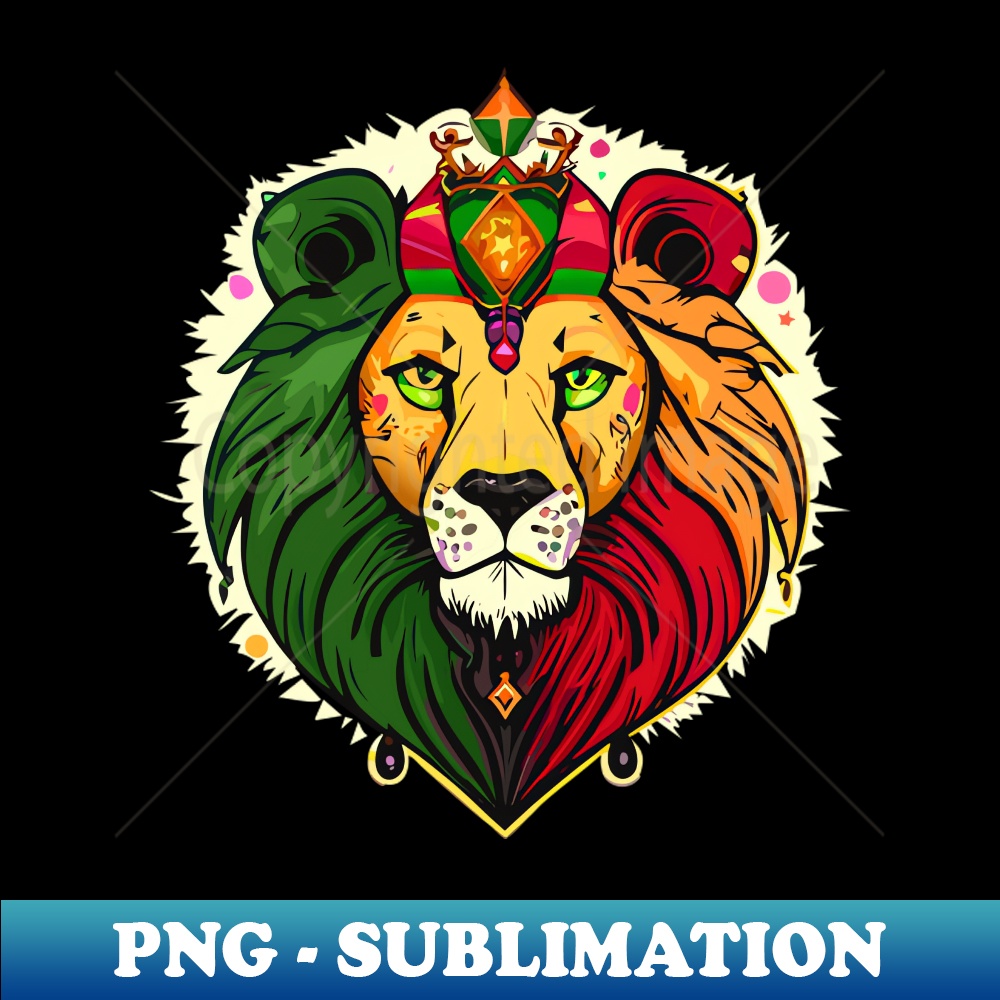 Fierce Rasta Lion with Crown - Instant PNG Sublimation Downl - Inspire ...