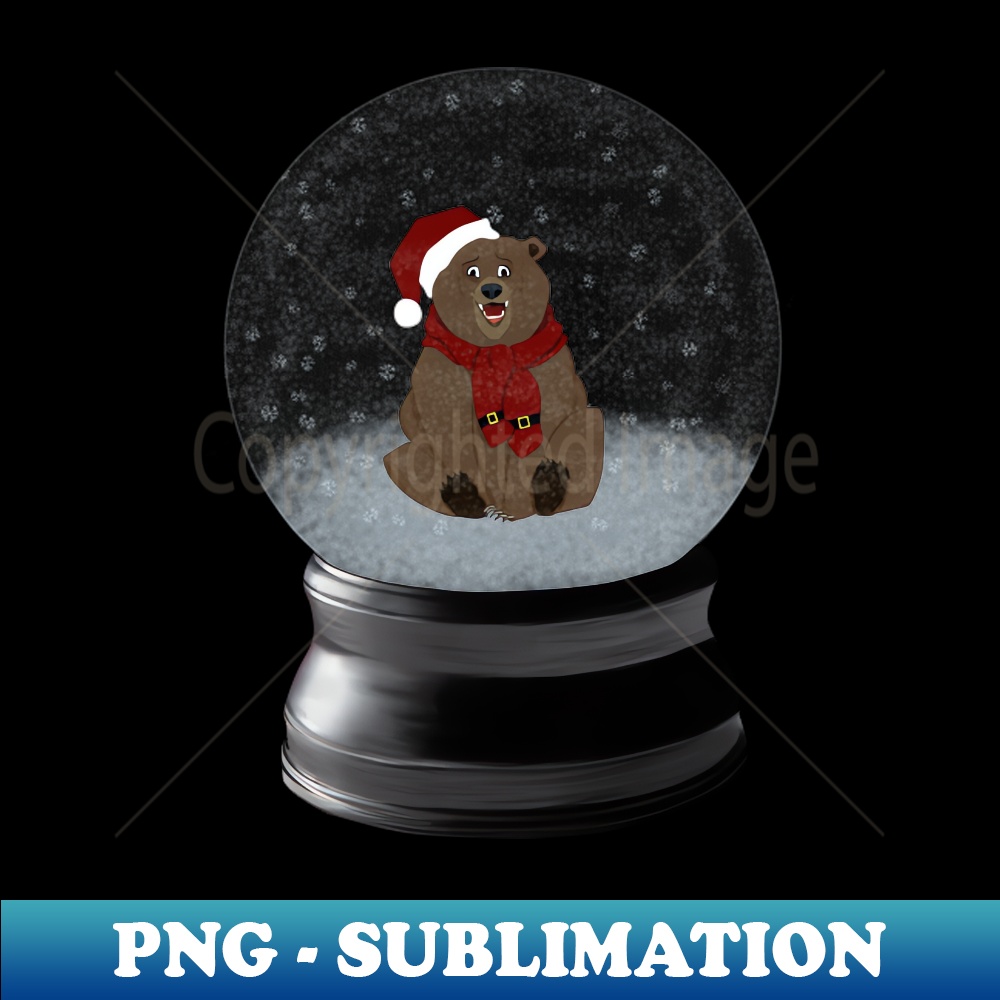 Santa Bear In Snow Globe Instant Png Sublimation Download Inspire Uplift