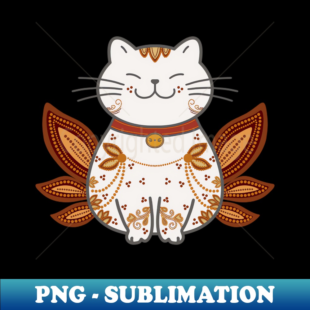 Cute Cat Batik Drawing - Aesthetic Sublimation Digital File | Inspire ...