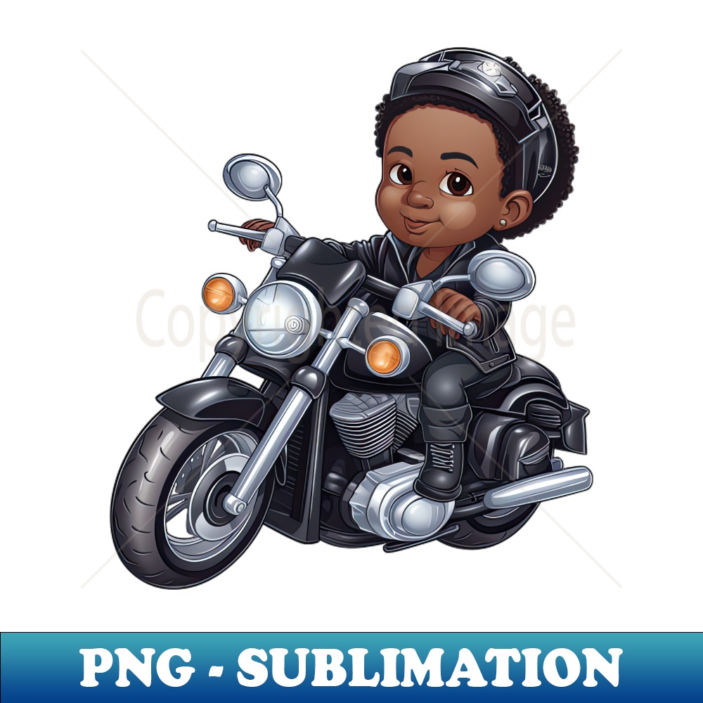 A Short Afro Black Girl Riding a Motorcycle - Modern Sublima - Inspire ...