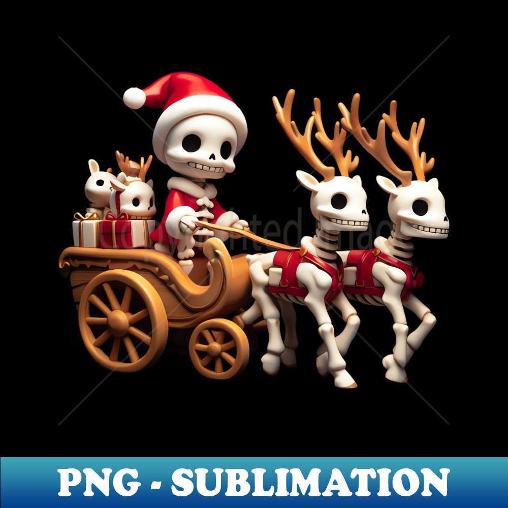Funny Skeleton Santa Claus and reindeers - PNG Transparent S | Inspire ...