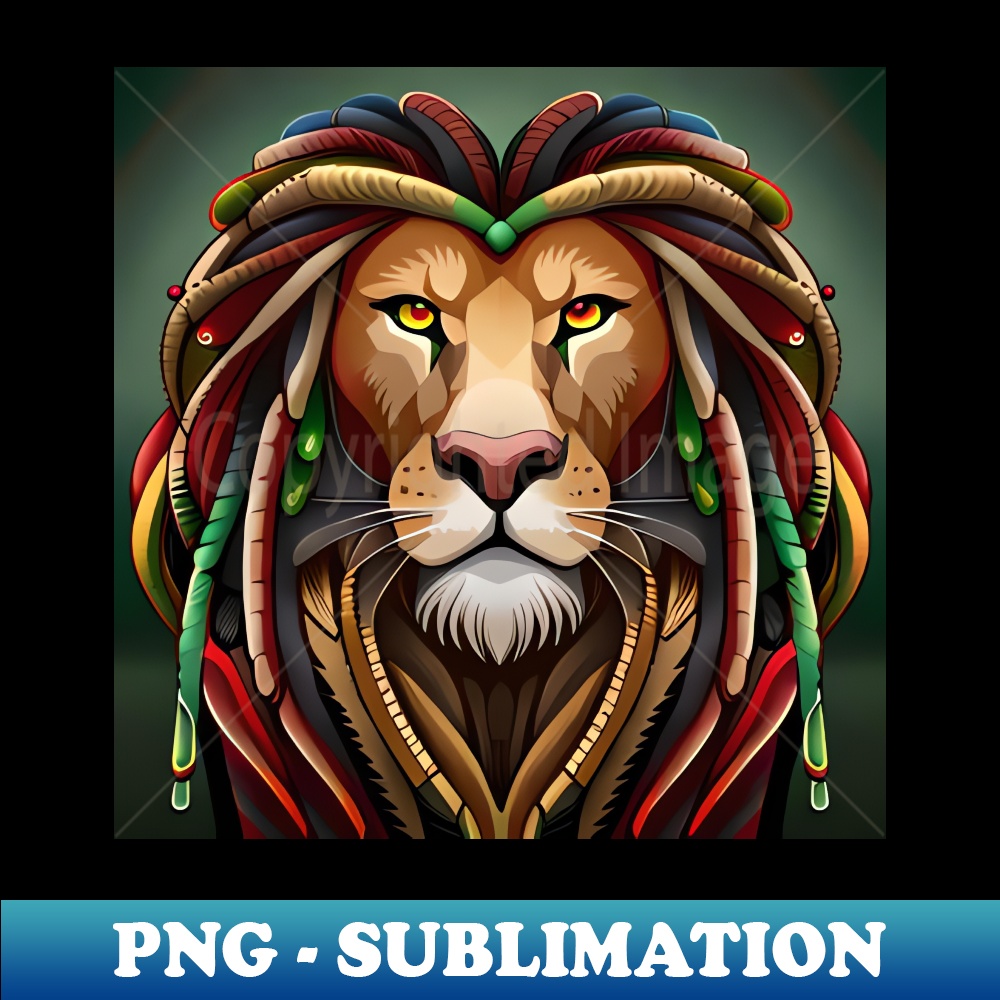 King Rasta Lion - PNG Transparent Sublimation Design - Unloc - Inspire ...