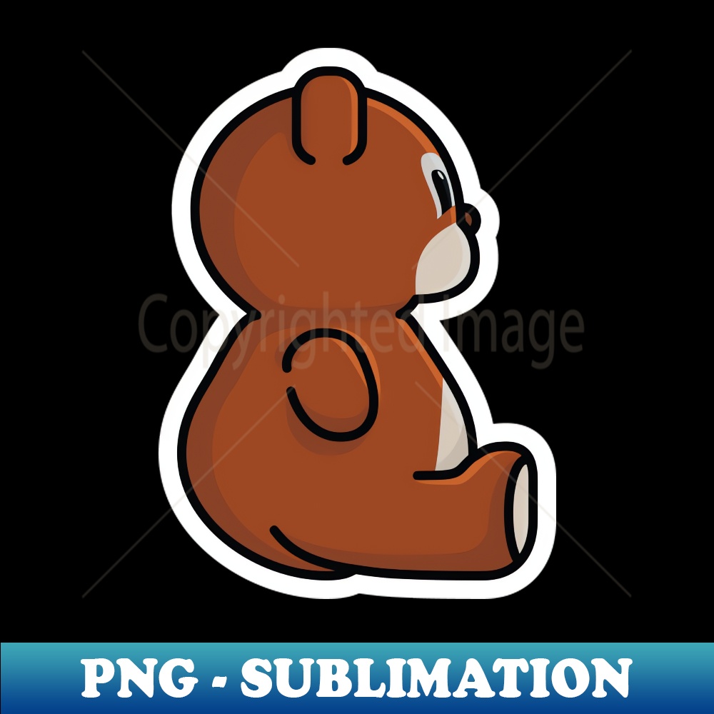 Sitting Teddy Bear Side View Sticker vector illustration Ani | Inspire ...