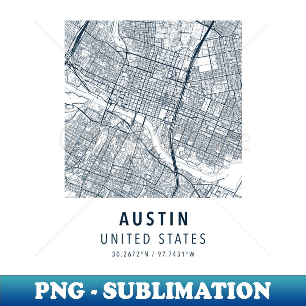 austin simple map - PNG Transparent Sublimation Design - Bol - Inspire ...
