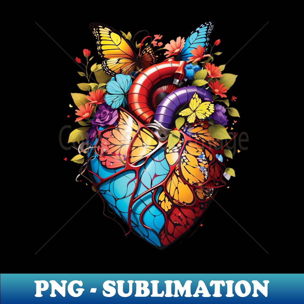 flowery heart - Sublimation-Ready PNG File - Capture Imagina | Inspire ...