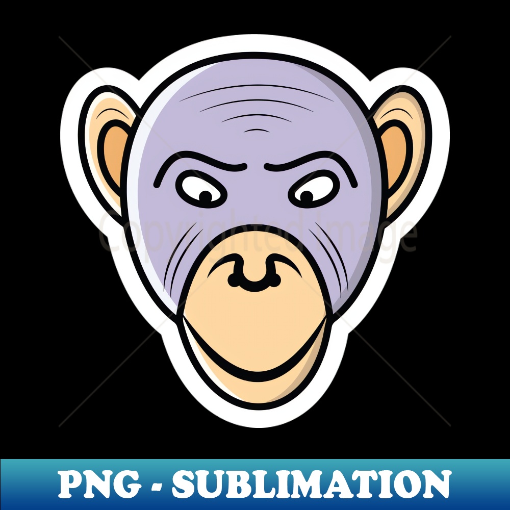 Monkey Head Cartoon Character Sticker vector illustration An | Inspire ...