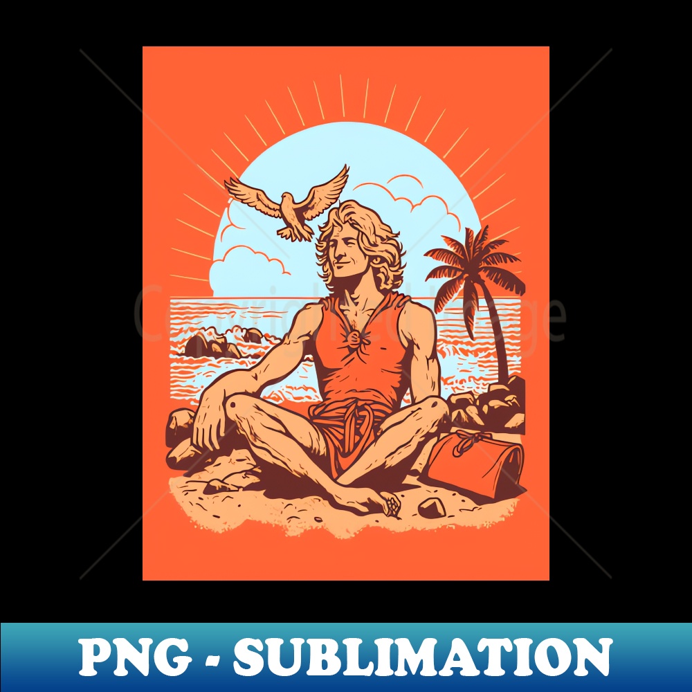 Vintage Man by the Ocean Shore - PNG Sublimation Digital Dow | Inspire ...