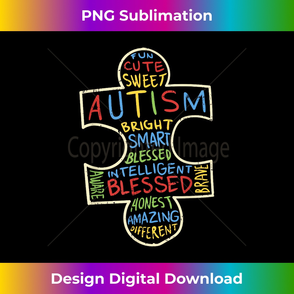 Autism Awareness Puzzle Piece Words Autistic Gift - Bespoke | Inspire ...