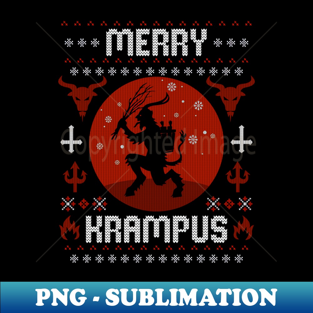 Merry Krampus Christmas Horror Ugly Xmas Sweater - Special E - Inspire ...