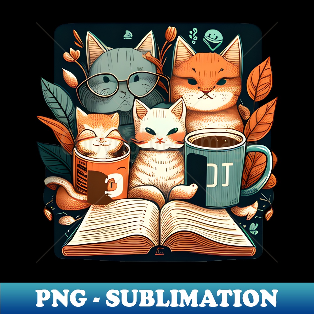 Foodilicious - Funny Cat Caffeine Addiction Coffee Reading B | Inspire ...