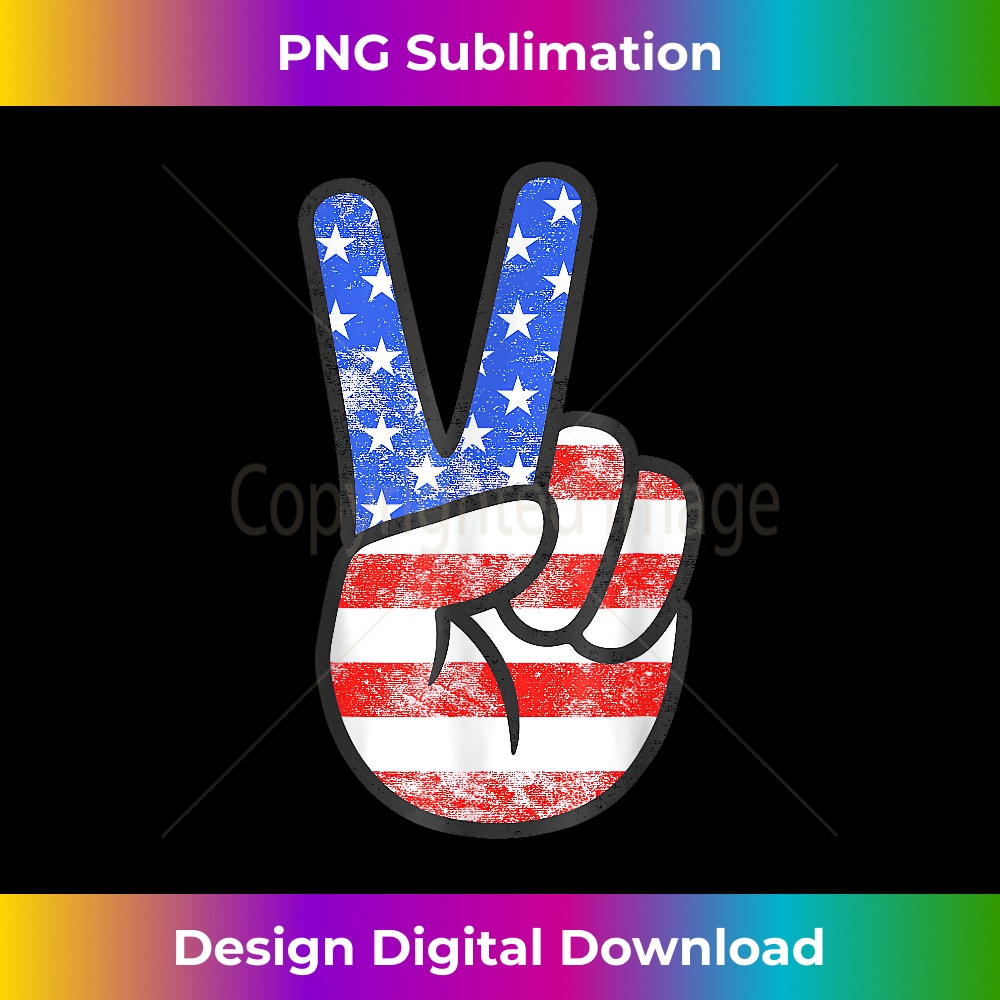 American Flag Peace Sign Hand Fourth of July Men Women Black | Inspire ...