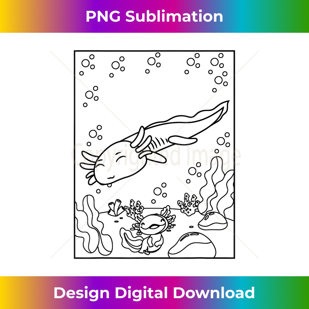 AXOLOTL COLORING SHIRT For Kids Adults 002 Coloring Book - - Inspire Uplift