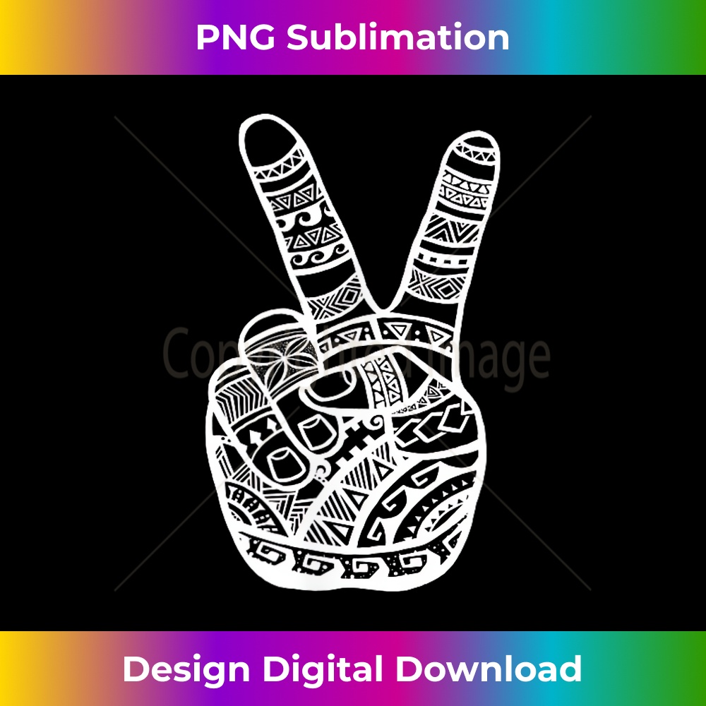 Boho Polynesian Tiki Tattoo Peace Sign Hand - Classic Sublim | Inspire ...