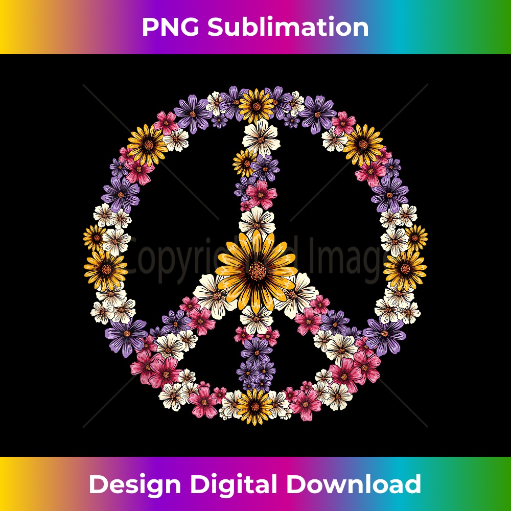 Floral Peace Sign Sunflower Hippie Soul Retro 70s 80s - Subl | Inspire ...