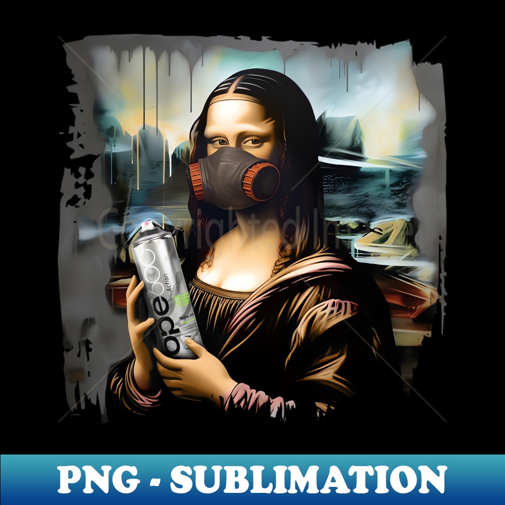 Mona Lisa with a spray paint in a paint respirator - Vintage | Inspire ...
