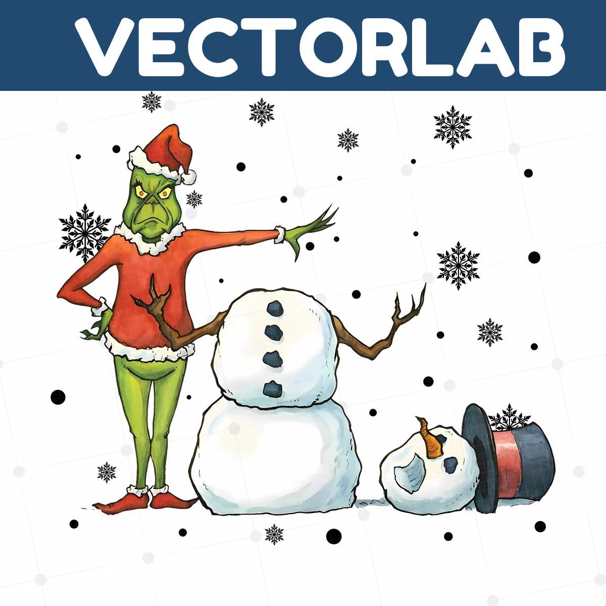 Funny Grinch Santa And Snowman Christmas PNG Download | Inspire Uplift