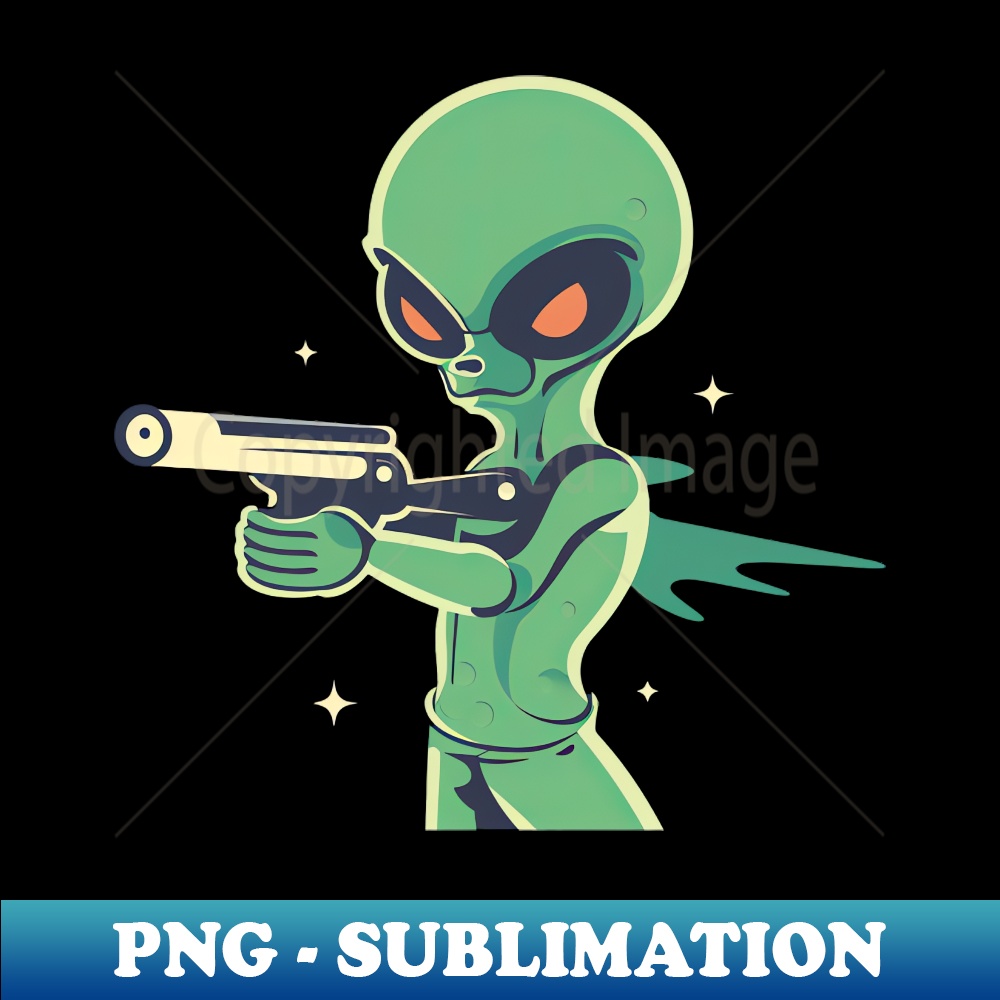 Alien Firing a Laser Gun - PNG Transparent Digital Download | Inspire ...