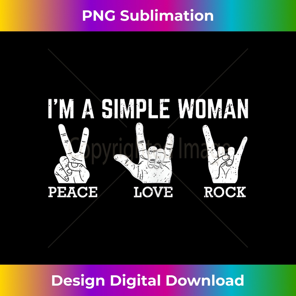 I'm a Simple Woman Peace Love Rock Sign Concert Band Gift - | Inspire ...