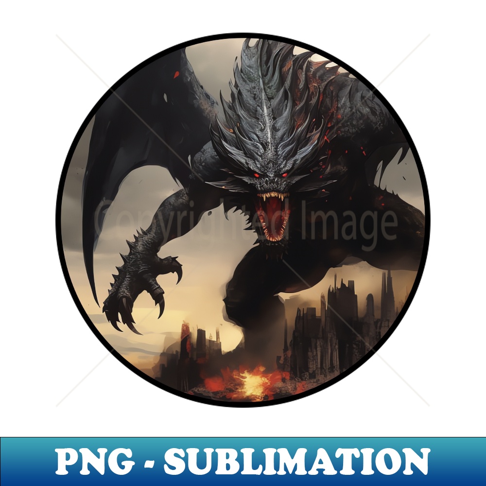 Huge Black Dragon - PNG Transparent Digital Download File fo | Inspire ...