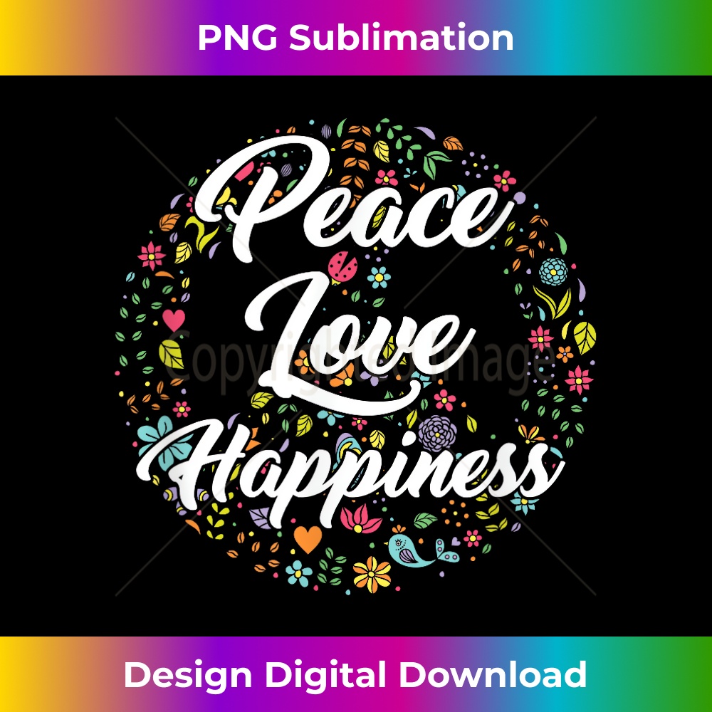 Peace Love Happiness Sign Symbol Flowers Freedom Hippie Yoga | Inspire ...