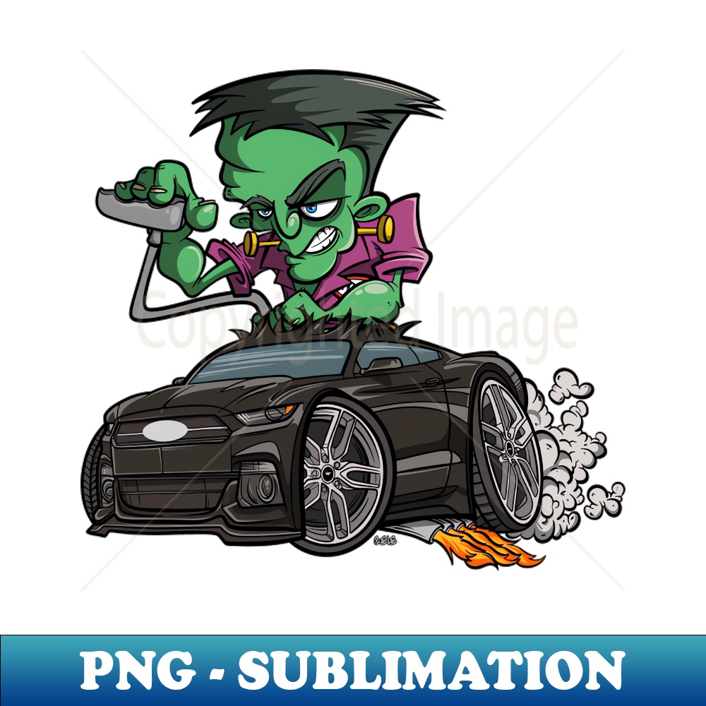 Frank Frankenstein Monster Cartoon Racing Car Black New Mode | Inspire ...