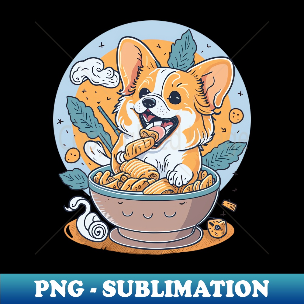 A Cute Corgi Eating Pasta Corgi Eating a Bowl of Pasta - Hig | Inspire ...