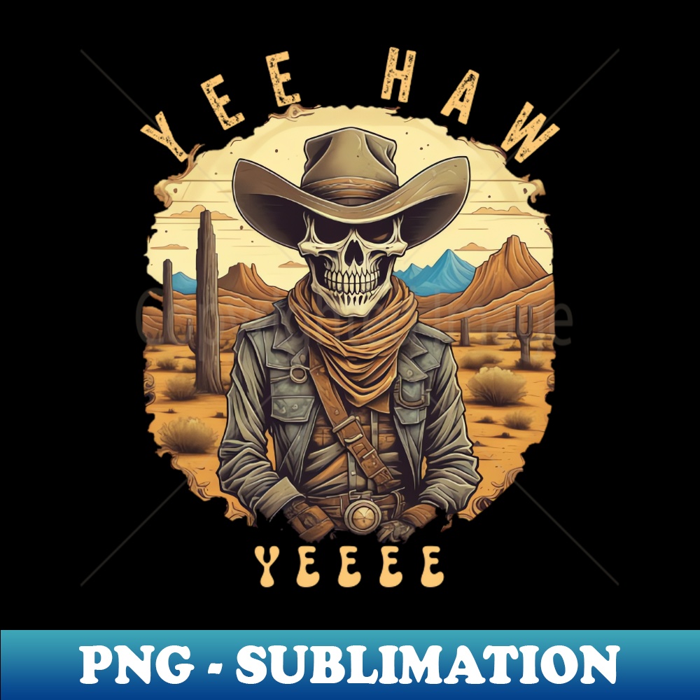 Skeleton yee haw desert ghost cowboy with gun Halloween - In | Inspire ...