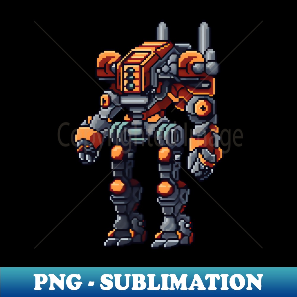 Pixel Mech Warrior - High-Resolution PNG Sublimation File - - Inspire ...