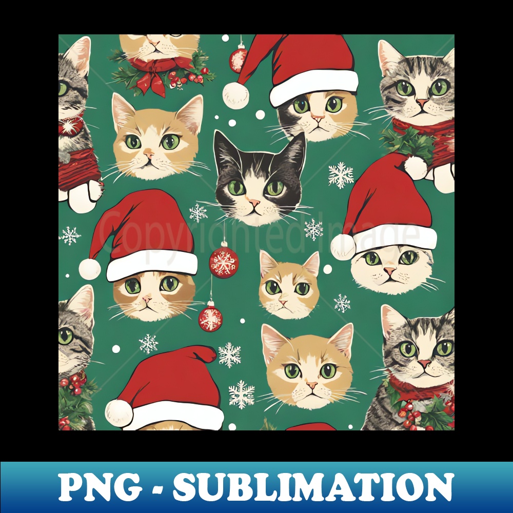 christmas cat pattern cute - High-Quality PNG Sublimation Do | Inspire ...