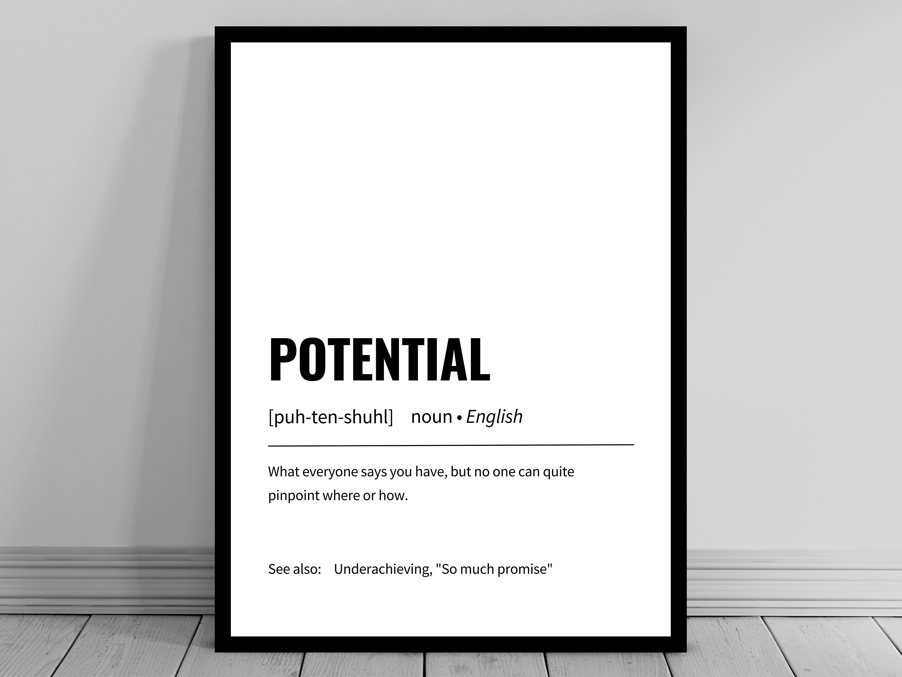 Potential Definition Minimalist Office Art Funny Definition | Inspire ...